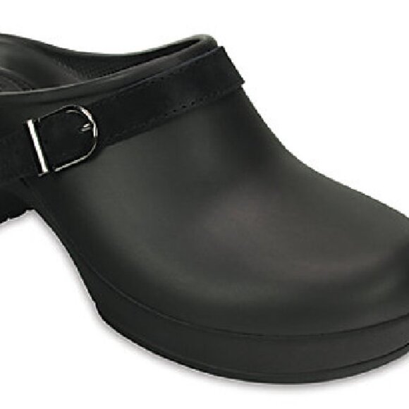 CROCS | Shoes | Crocs Womens 8 Black Sarah Cobbler Slipon Heel Wedge ...